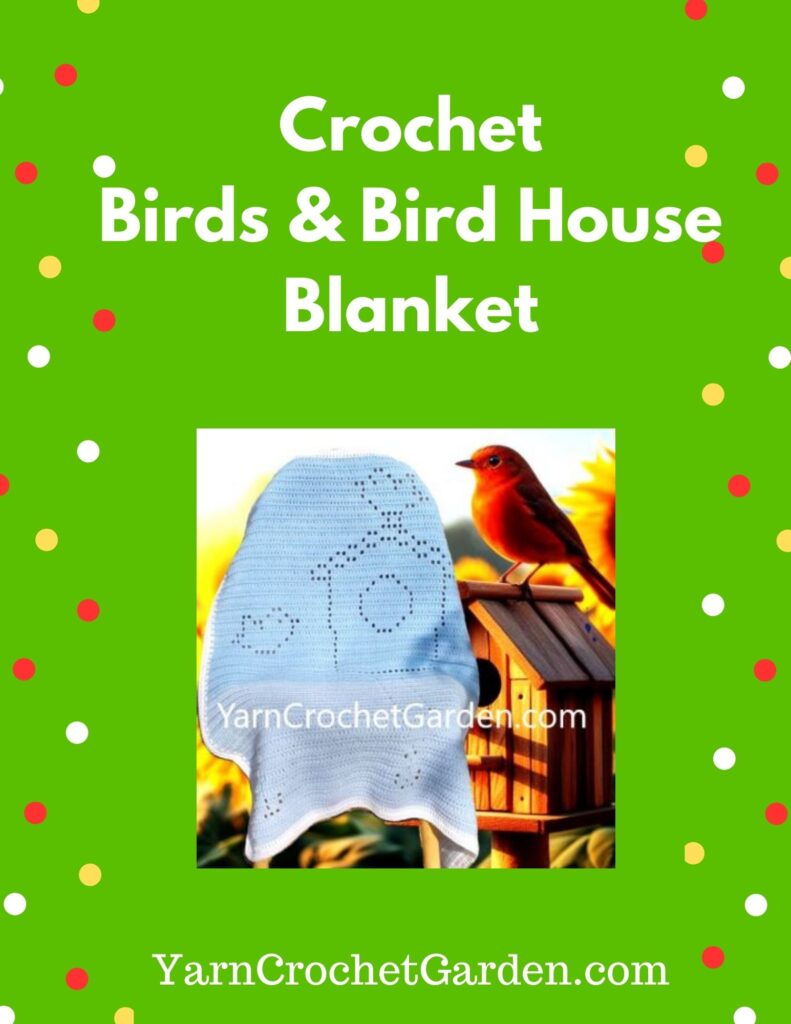 Crochet birds Blanket Bird House Spring Crochet Filet Blanket Crochet ...